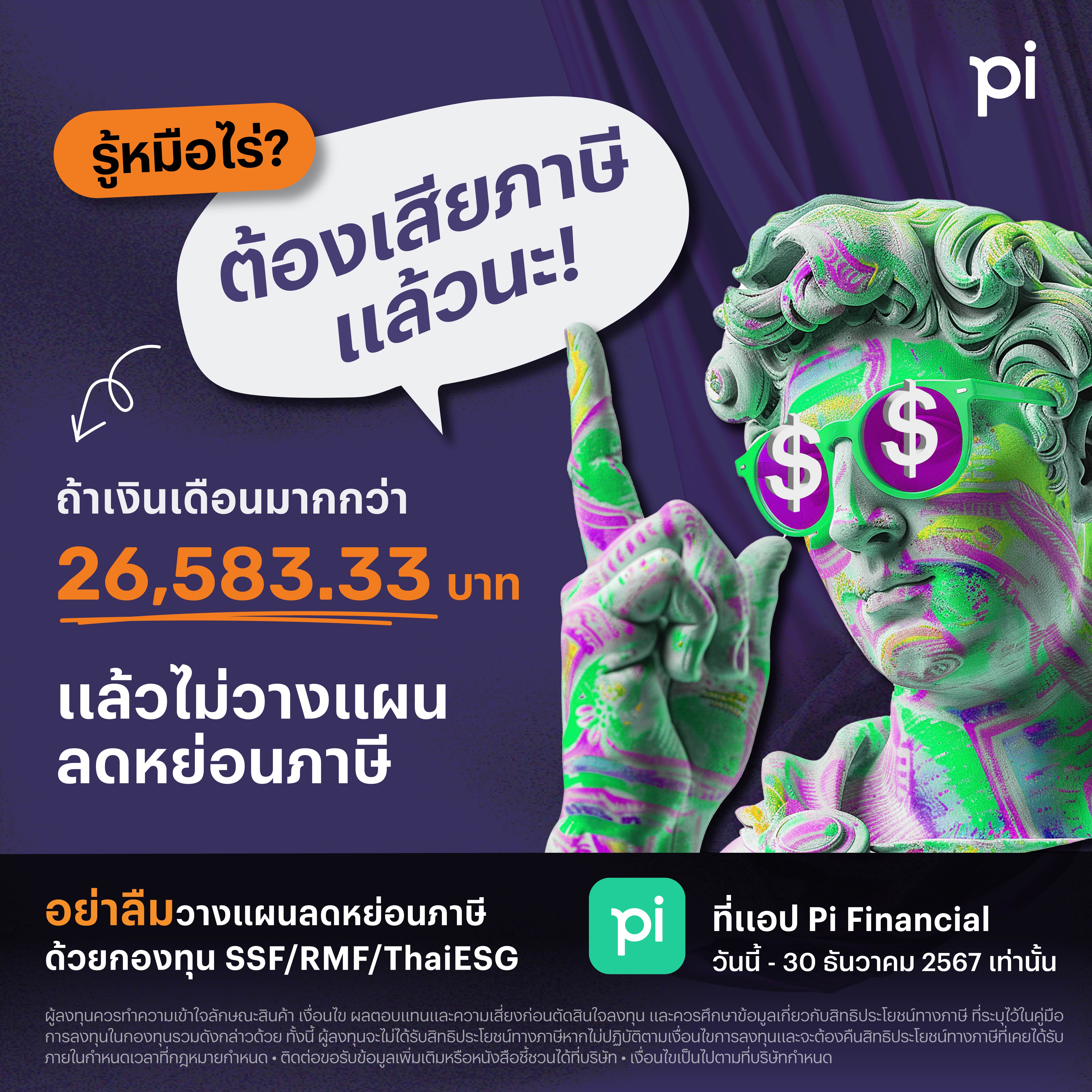 รู้หรือไม่? เงินเดือนมากกว่า 26,583.33 บาท ถ้าไม่วางแผนลดหย่ | Pi Securities